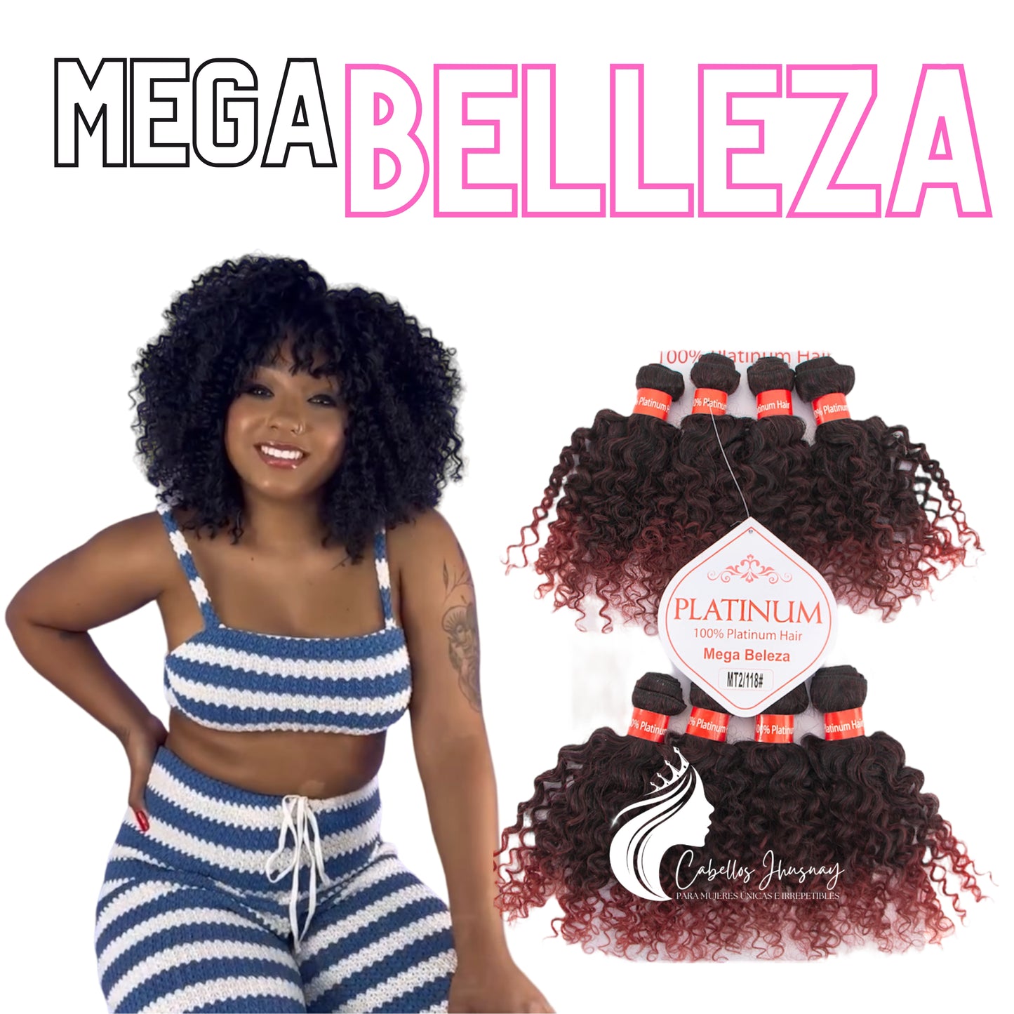 Extensión fibra mixta MEGA BELLEZA – Cabellos Jhusnay